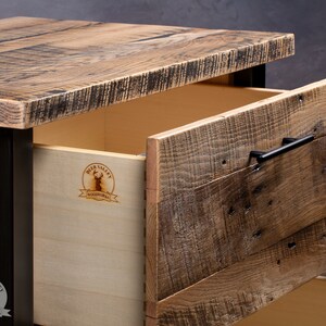 Rustic 2 Drawer Wood File Cabinet, Reclaimed Wood Office File Cabinet ...