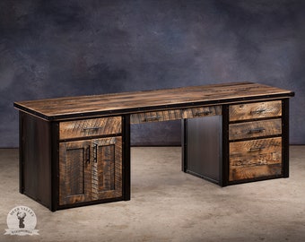 Reclaimed Barnwood Executive Desk Industrial Modern Desk - Etsy