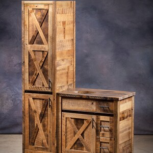 Barnwood Linen Cabinet, Reclaimed Barnwood Cabinet, Rustic Linen Cabinet, Tall Farmhouse Linen ...