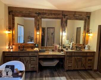 Bathroom Vanity With Makeup Area - Etsy