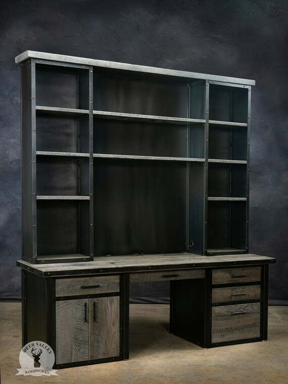 Contemporary desk with hutch store