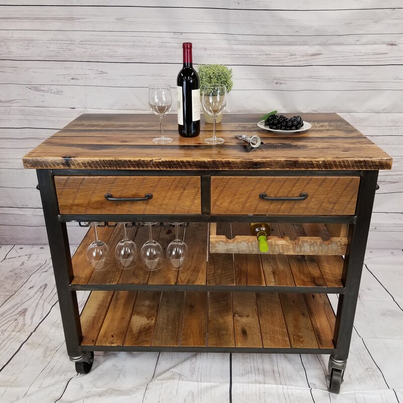 Rustic Bar Cart - Etsy