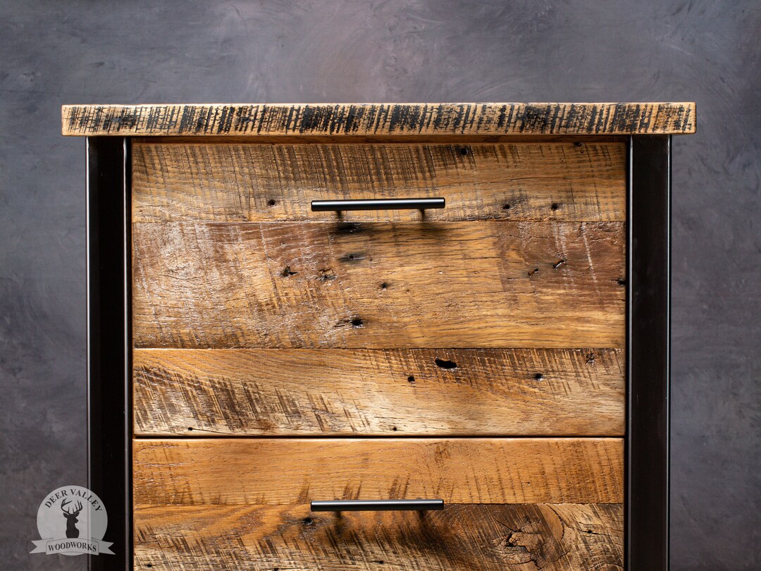 Rustic 2 Drawer Wood File Cabinet Reclaimed Wood Office File - Etsy