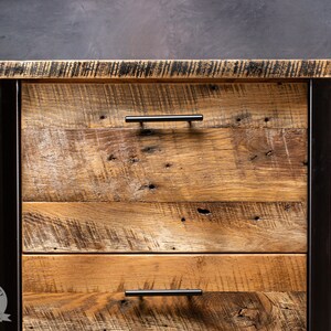 Rustic 2 Drawer Wood File Cabinet, Reclaimed Wood Office File Cabinet ...