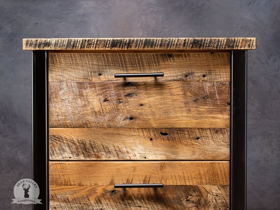 Reclaimed Wood File Small File Cabinet With Storage. Reclaimed Wood