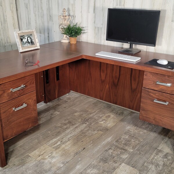 L Shaped Desk Wood - Etsy