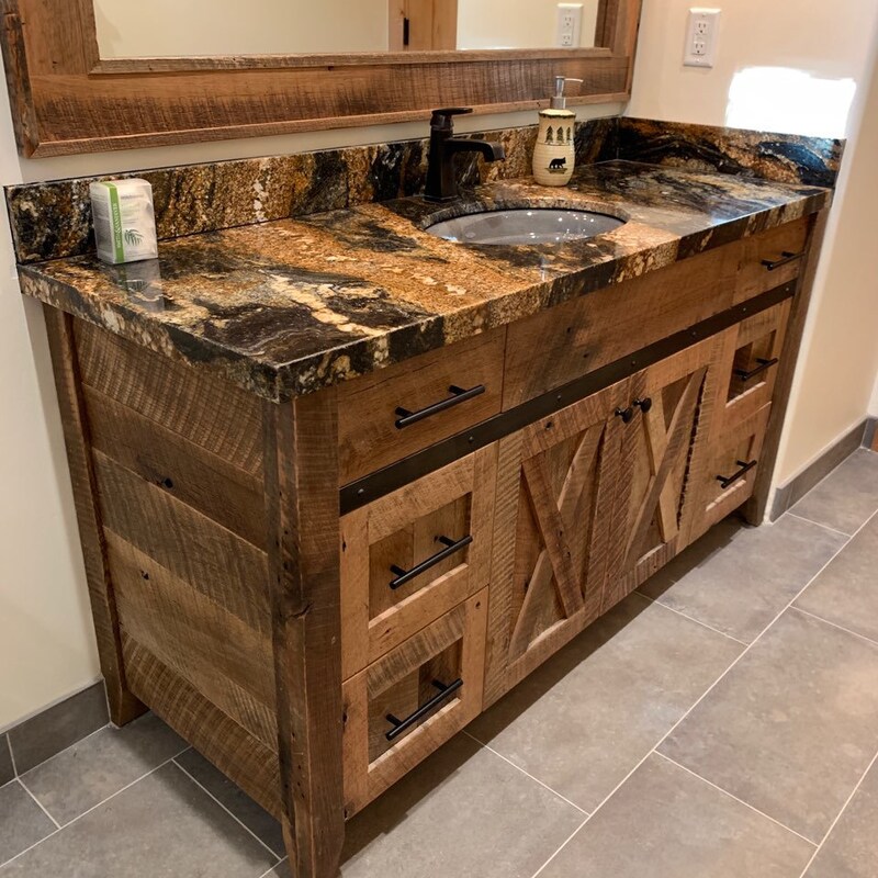 Reclaimed Wood Bathroom Vanity - Etsy