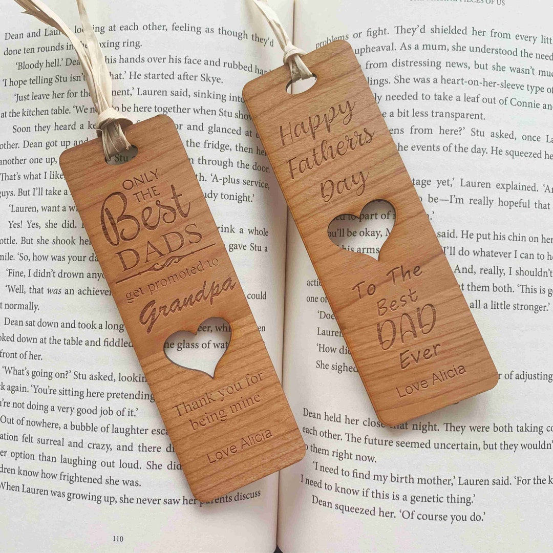 Fathers Day Timber Bookmark Personalised Engraved Bookmark Fathers Day ...