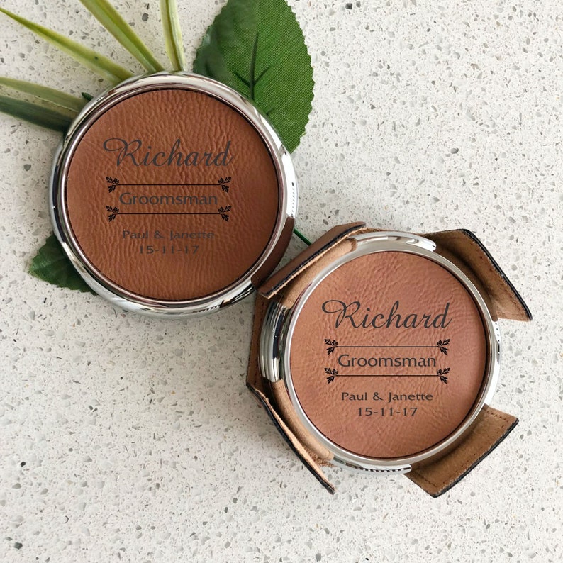Personalised Leatherette Coaster Set Laser Engraved Wedding - Etsy