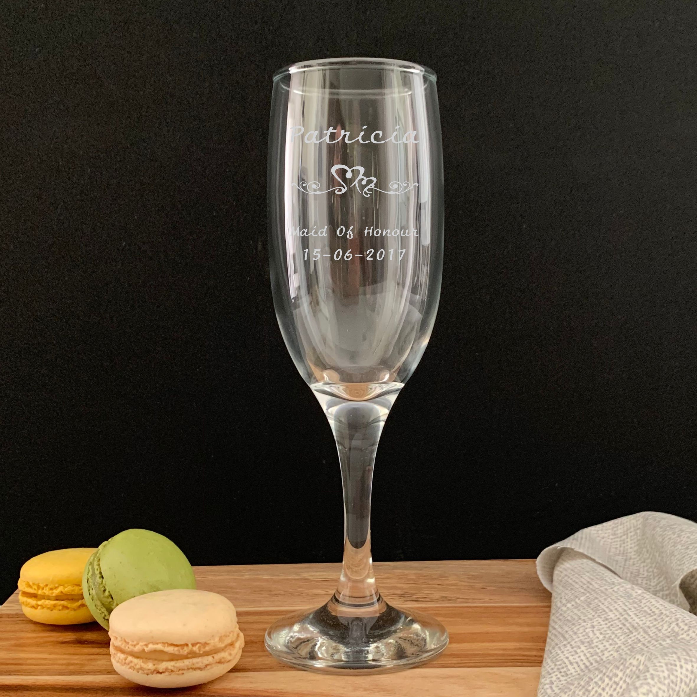 3 x Engraved Champagne Glasses 190ml Personalised Bridesmaid - Etsy.de