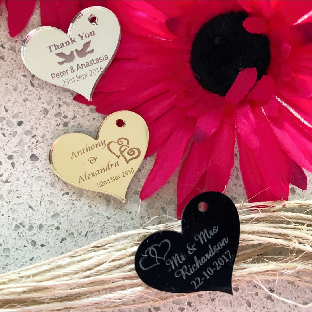 Personalised Heart Acrylic Gift Tag With String - Heart Gift Tag ...