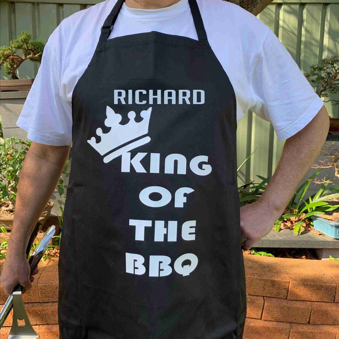 Fathers Day King of the BBQ Apron Personalised Apron Happy Fathers Day ...