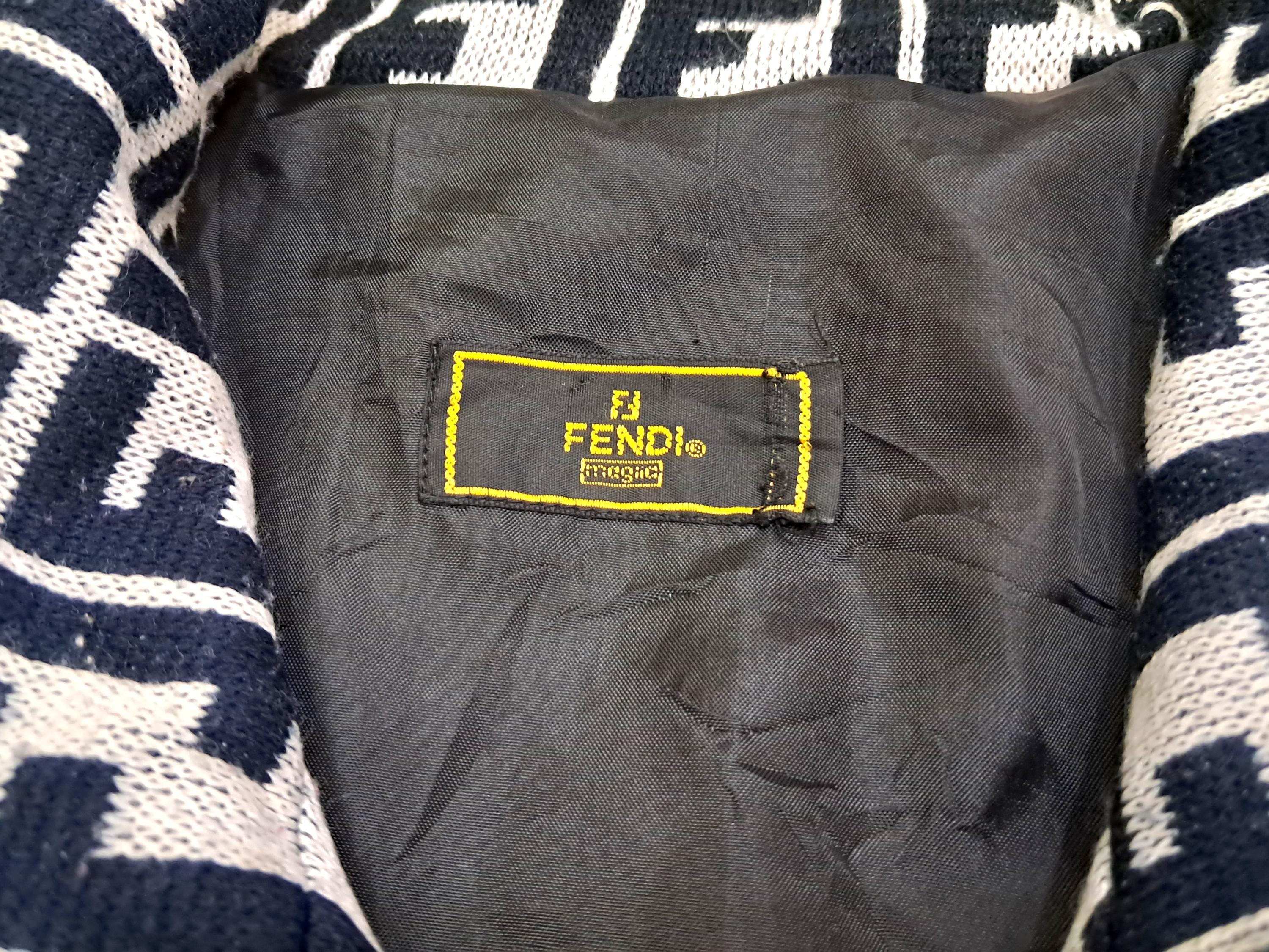 Vintage FENDI ZUCCA Monogram Windbreaker Jacket Black and White Color ...