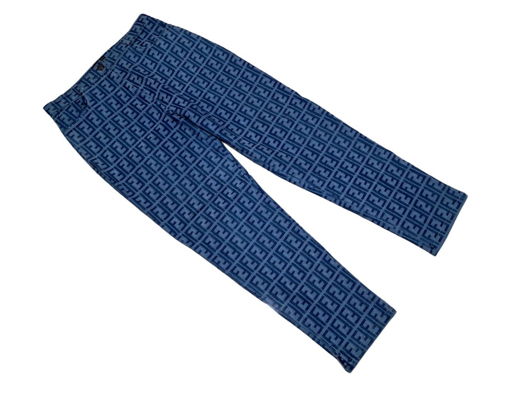 Vintage FENDI ZUCCA Monogram Trouser Pants Blue Size 31-32 - Etsy