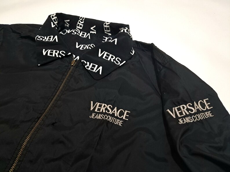 Vintage Versace Jaket Full Print Reversible Logo - Etsy