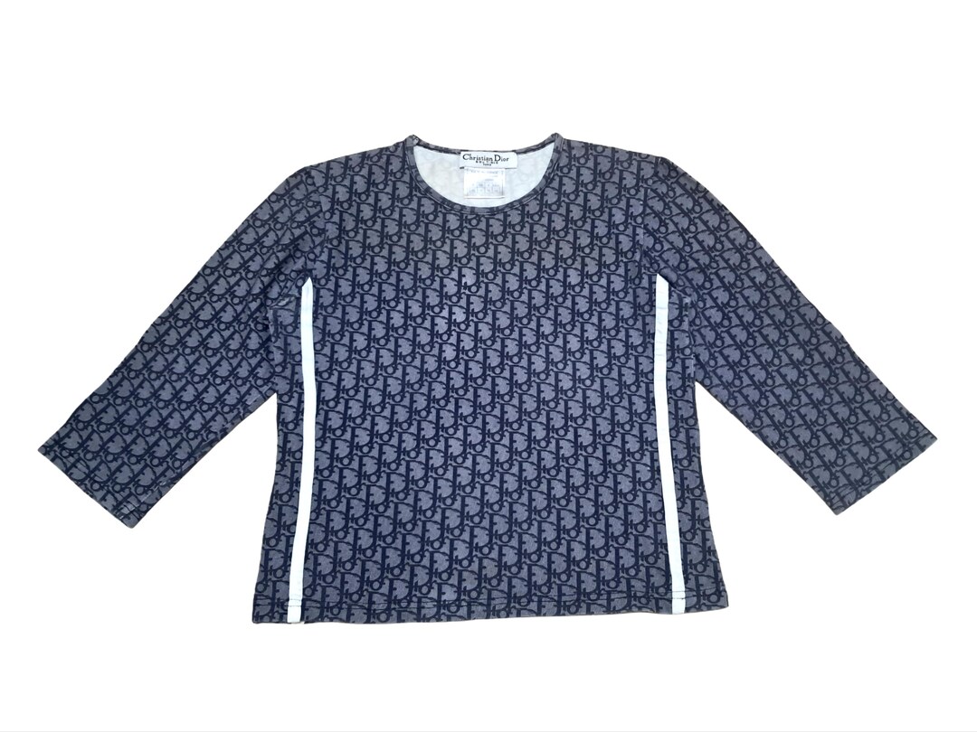 Vintage Christian Dior Monogram Tshirt Longsleeve - Etsy