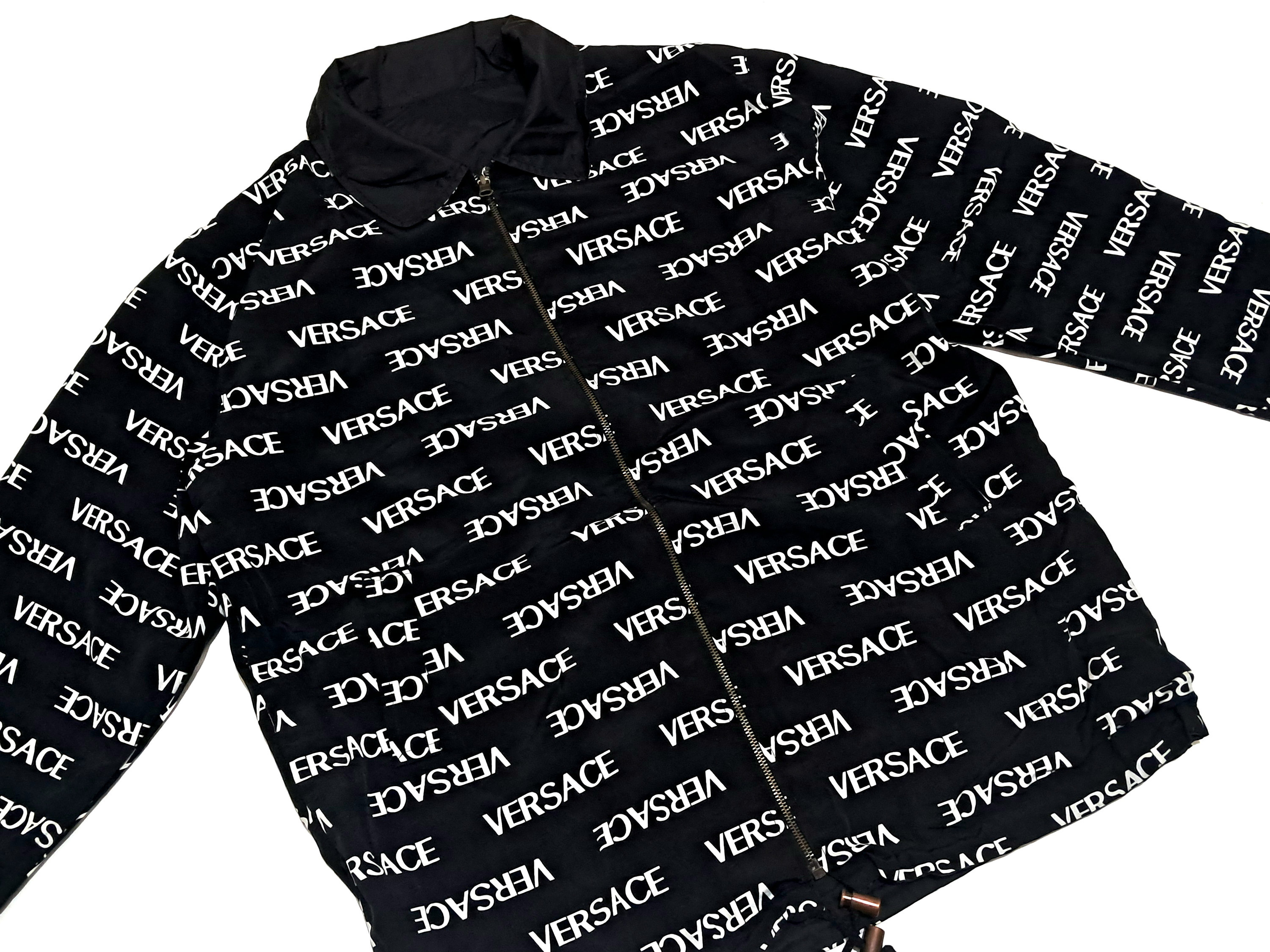 Vintage Versace Jaket Full Print Reversible Logo - Etsy