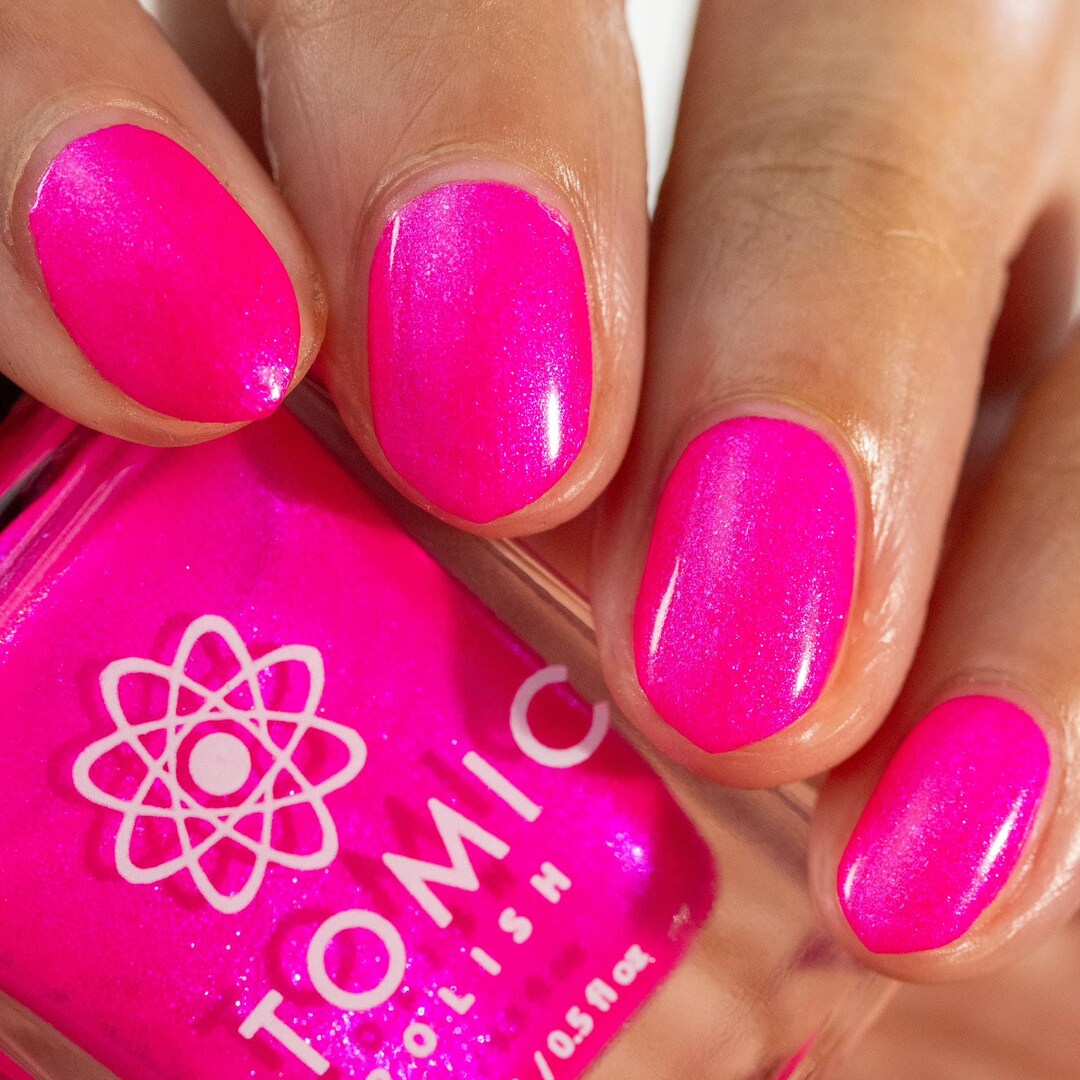 Radon (rn) - Neon Hot Pink Nail Polish - Shimmer Lacquer - Vegan ...