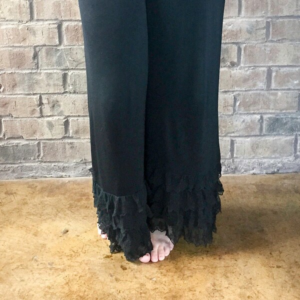 Black Ruffle Pants - Etsy