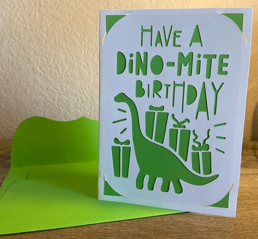 Dinosaur Birthday Card - Etsy