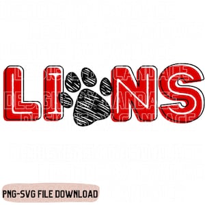 Digital File: Lions Svg, School Mascot Svg, Lion Svg, Lion Shirt Svg ...