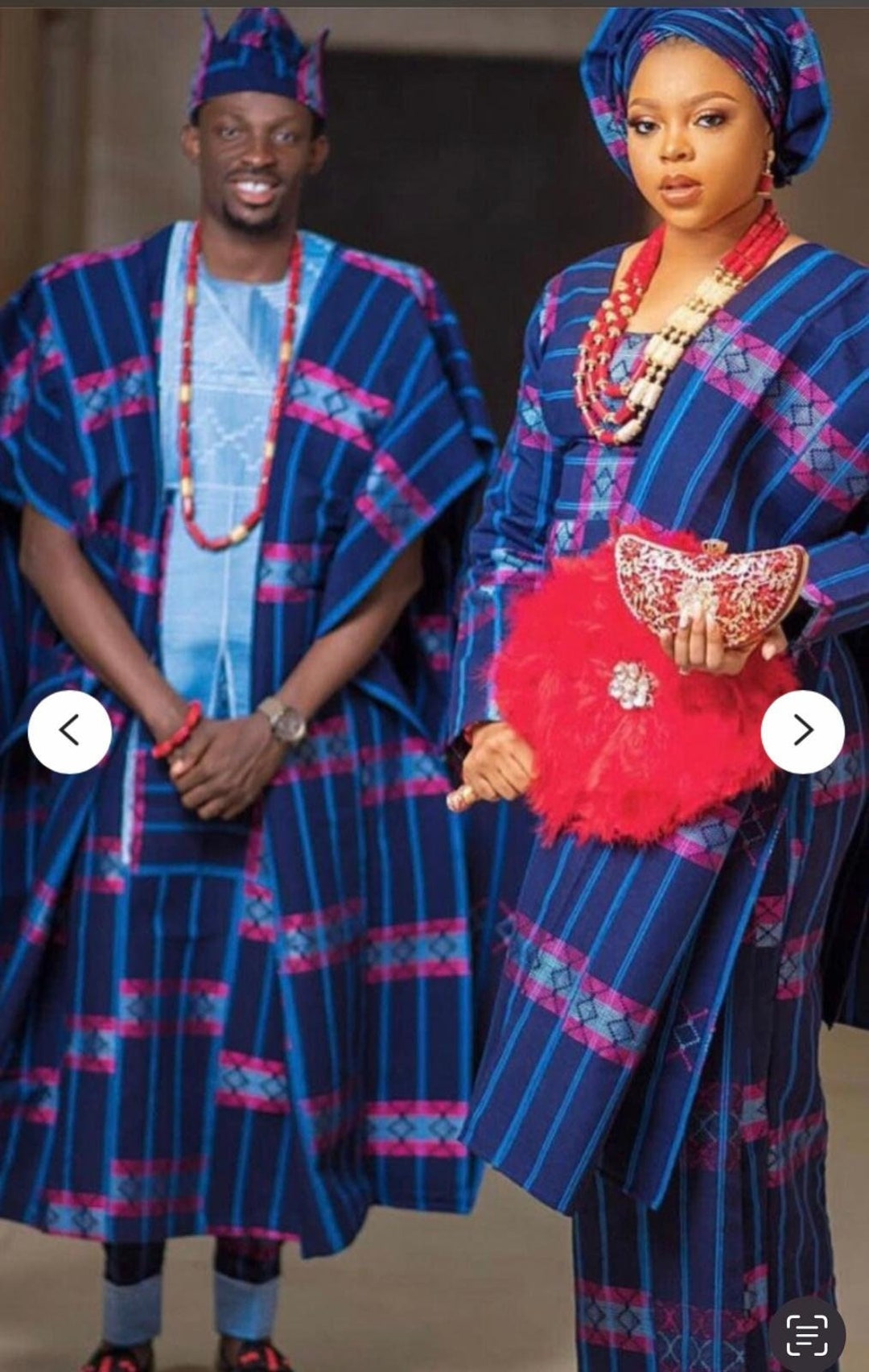 Aso Oke Couples Outfits//african Sanyan Couple's Clothing / African ...