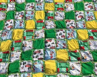 Mickey Mouse Rag Quilt - Etsy