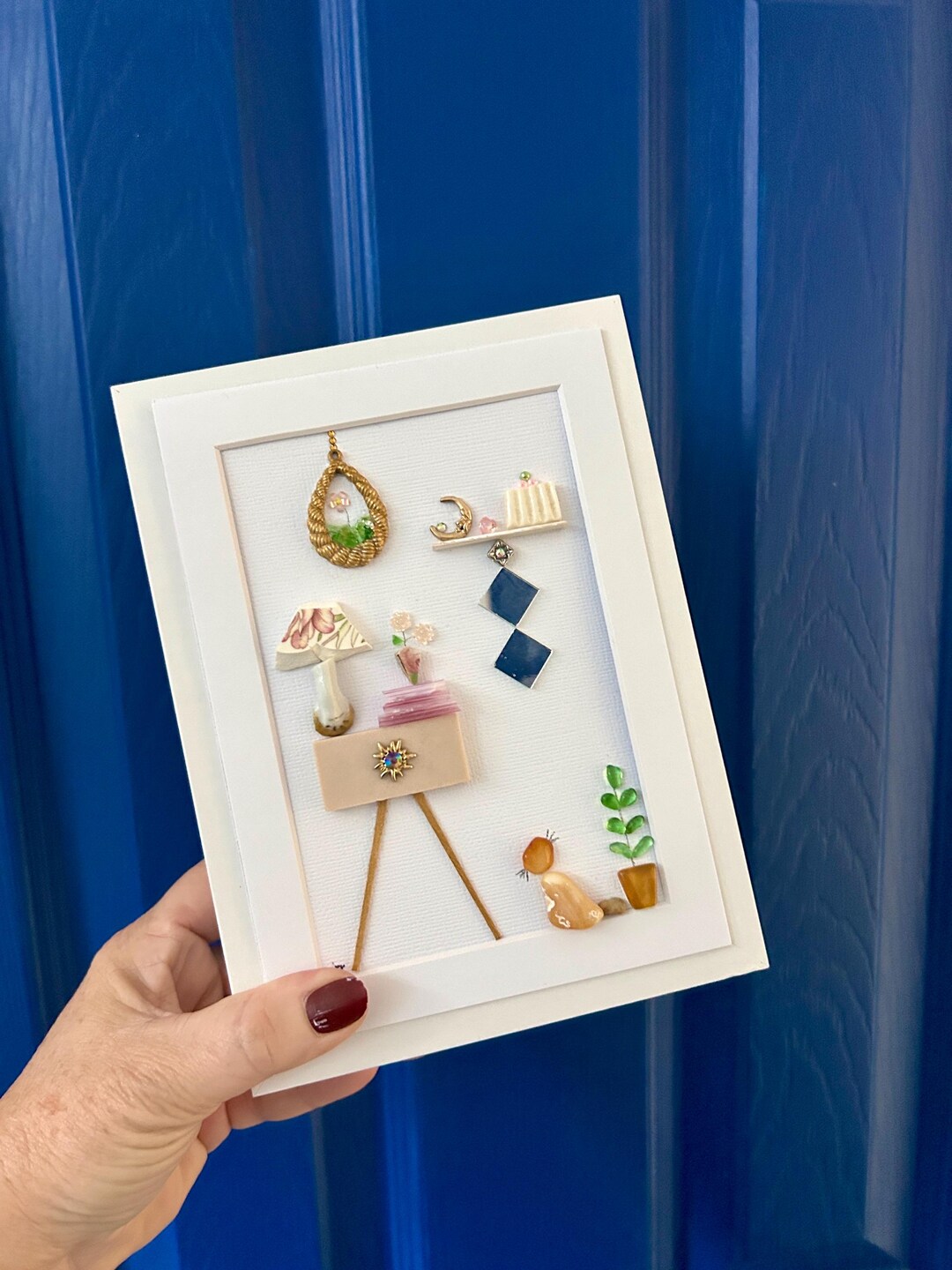 Framed Sea Glass Art: Mid Century Modern Assemblage - Etsy