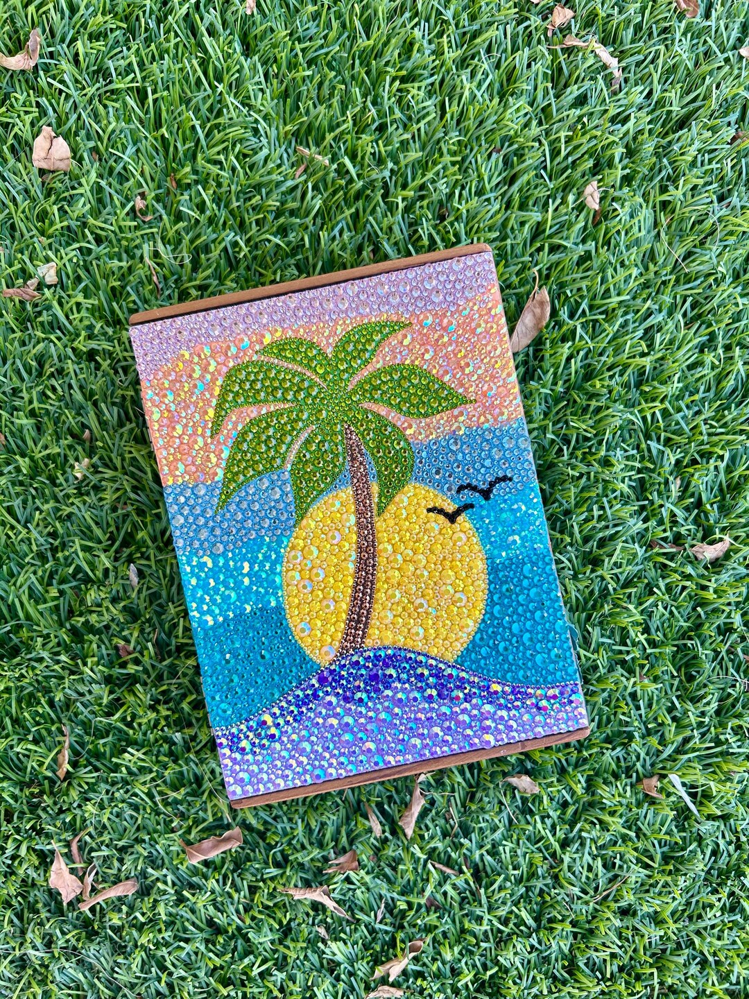 Bling Box, Bedazzled Box, Sparkle, Rhinestone Art, Palm Tree Decor ...