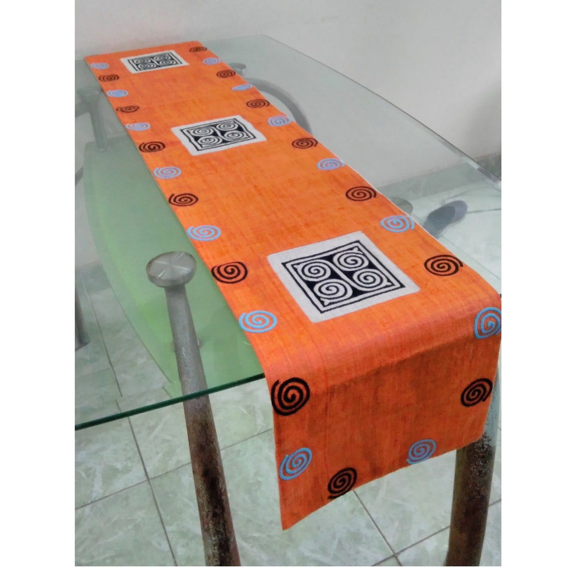 Unique Hemp Table Runner Hmong Hand-woven Dyed With Leaves and - Etsy