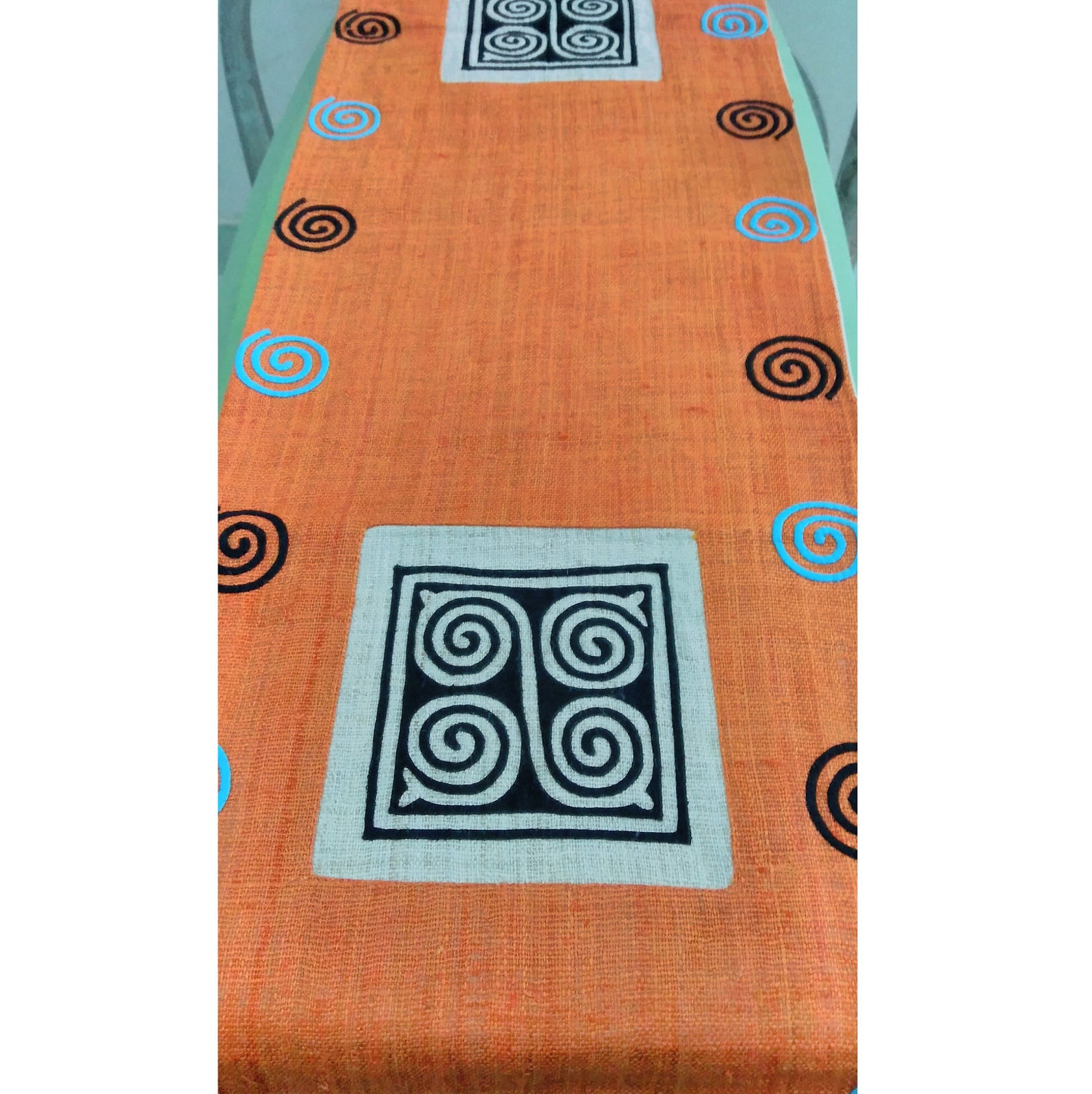 Unique Hemp Table Runner Hmong Hand-woven Dyed With Leaves and - Etsy