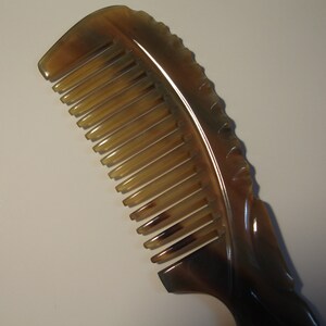 Curly-wavy Hair Buffalo Horn Comb. Smooth Wide Gap Tooth Anti Static ...