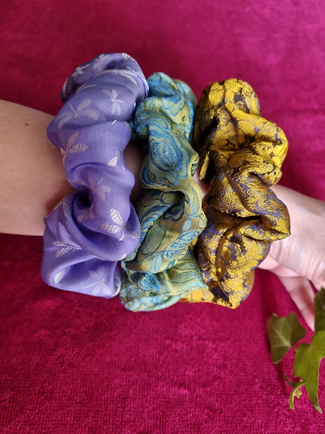 Mulberry Silk Scrunchie, Silk Hair Scrunchies - Silk Scrunchie Set ...