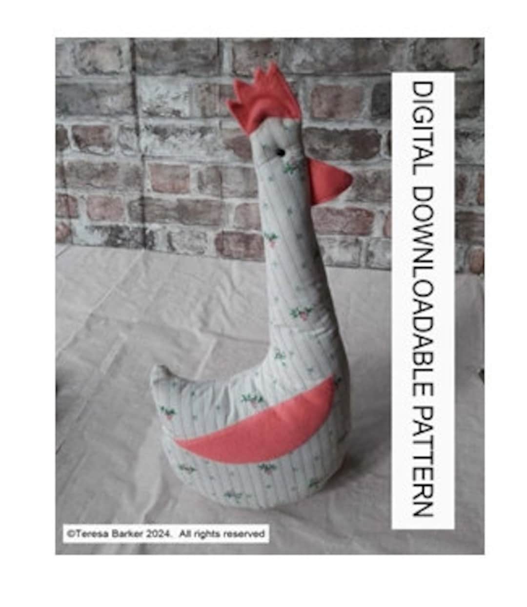 Pattern for a Chicken Doorstop, Downloadable Pattern, Easy to Follow ...