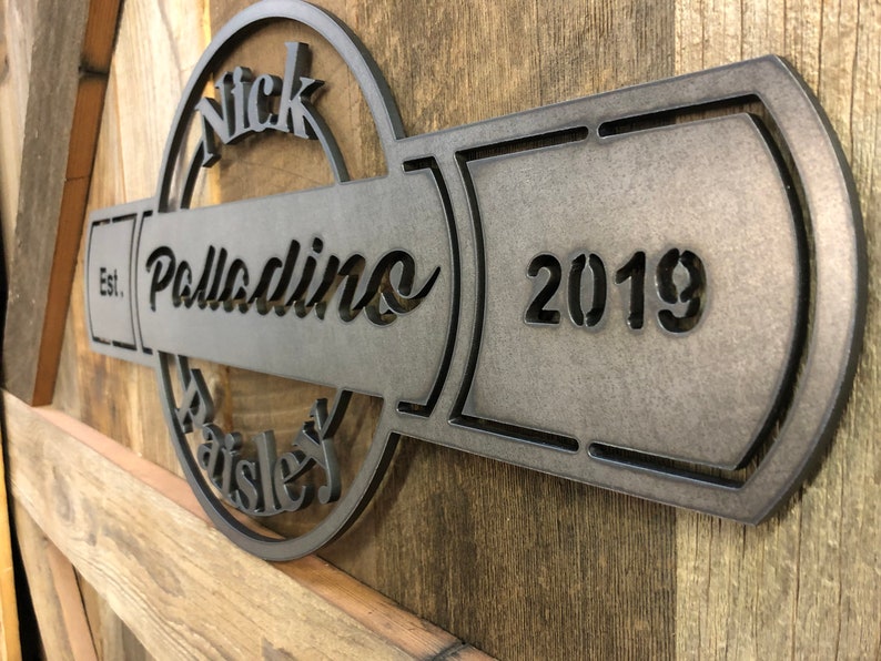 Above Bed Decor, Metal Art, Monogram, Metal Sign, CNC Sign, Metal ...