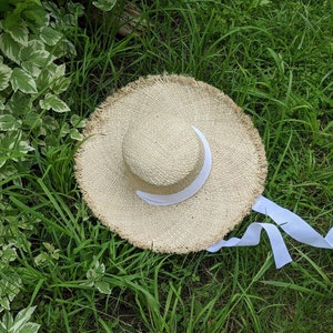Fringed Wide Brimmed Raffia Hat FRINGE Sun Hat for Beach Holiday Summer ...