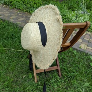 Fringed Wide Brimmed Raffia Hat FRINGE Sun Hat for Beach Holiday Summer ...