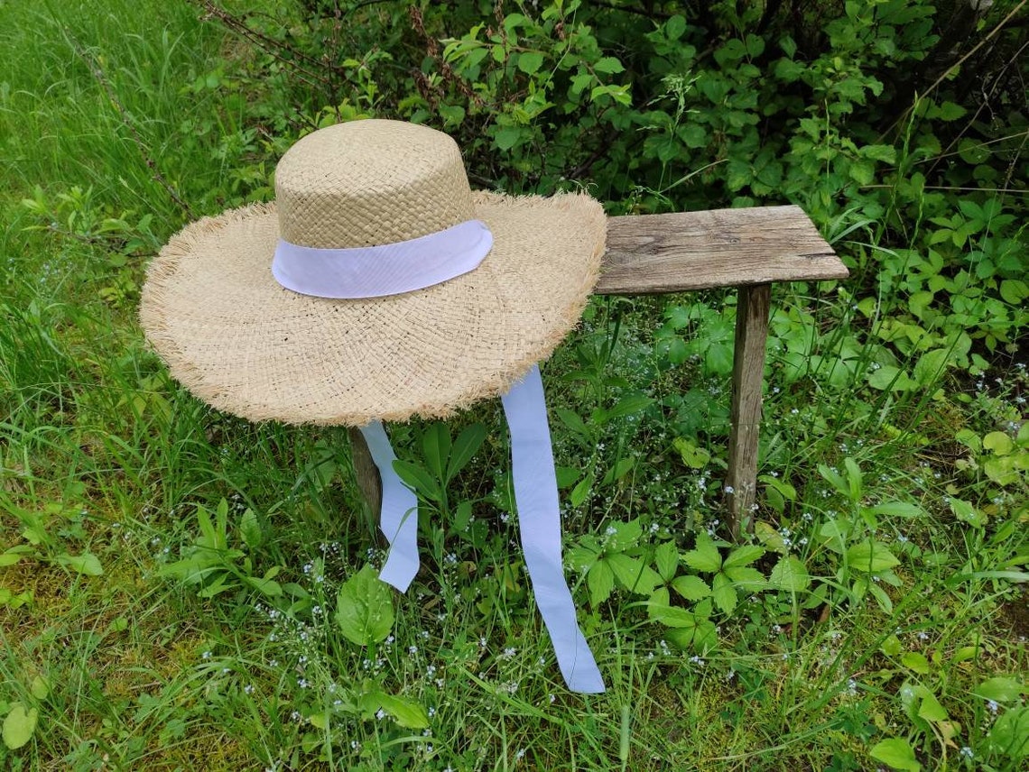 Fringed Wide brimmed raffia hat FRINGE Sun hat for Beach | Etsy