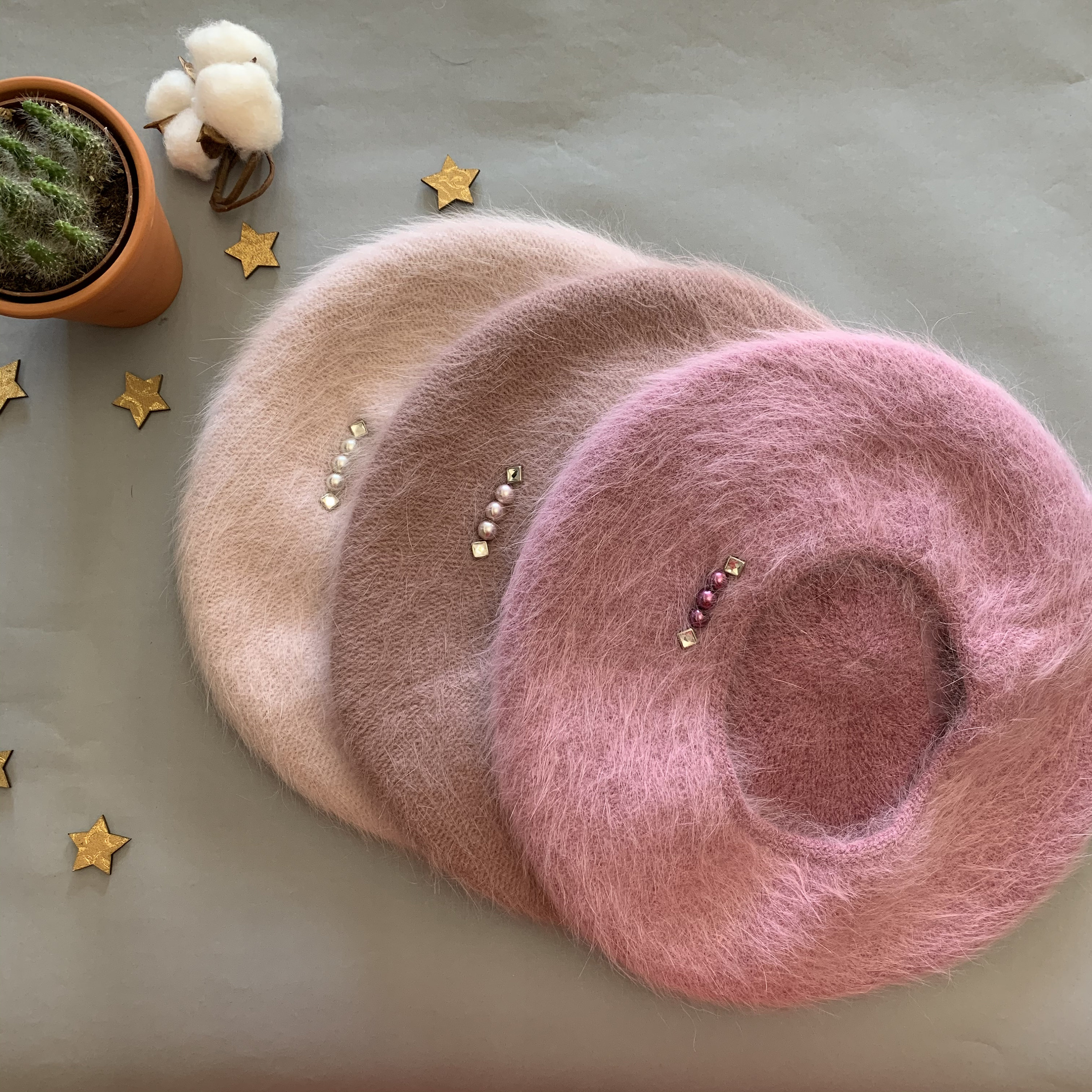 Fluffy ANGORA Beret Elegant Angora Knitted TAM French Knit Beret ...