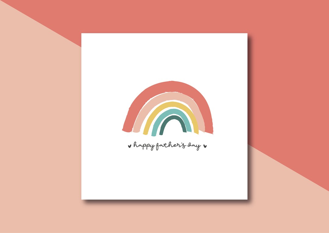 Father's Day Rainbow Card - I Love You Dad - Rainbow Print - Greetings ...
