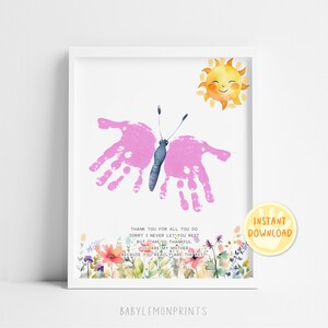 Mothers Day Handprint Craft, Butterfly, Handprint Art, Footprint Art ...