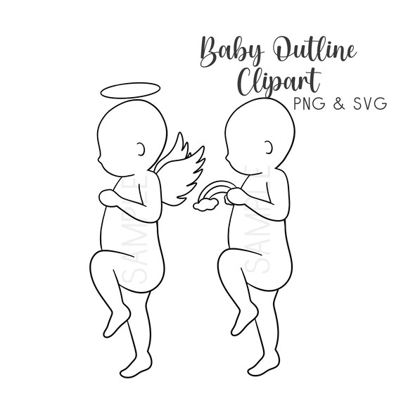 Baby Angel Outline