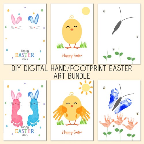 Easter Thumbprint Craft Handprint Art Toddler Craft - Etsy