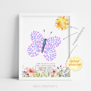 Mothers Day Handprint Craft, Butterfly, Handprint Art, Footprint Art ...