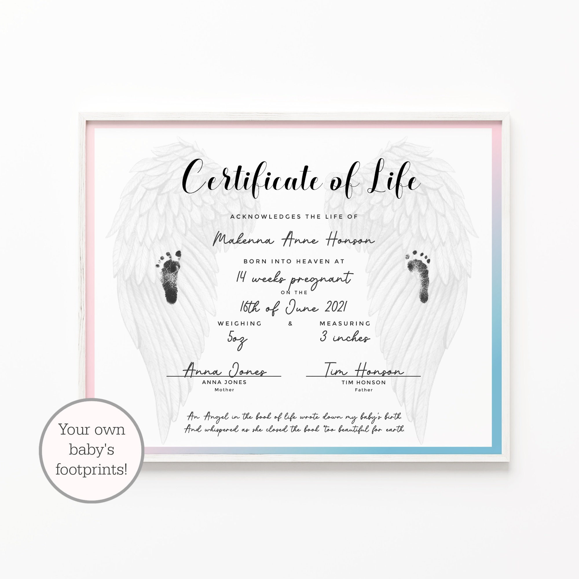 Baby Death Certificate Template