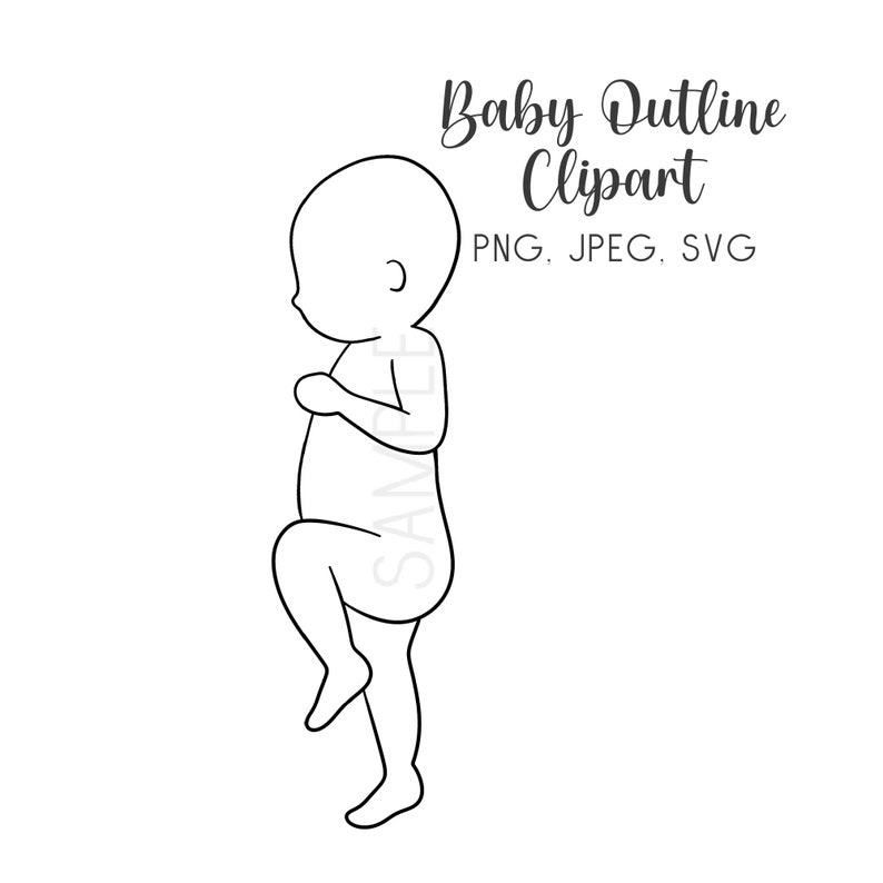 Baby Line Art Baby Clipart Baby Line Drawing Svg Png - Etsy UK