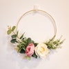 White Rose and Peony Floral Hoop. Wedding. Bridesmaid Gift. Bouquet ...