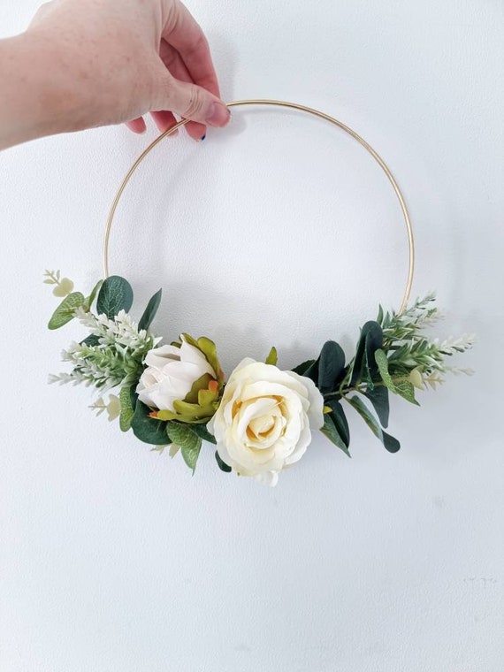 White Rose and Peony Floral Hoop. Wedding. Bridesmaid Gift. - Etsy