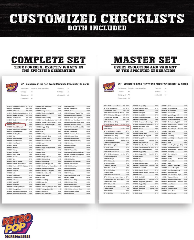 Emperors in the New World One Piece Binder Placeholder TCG Set ...