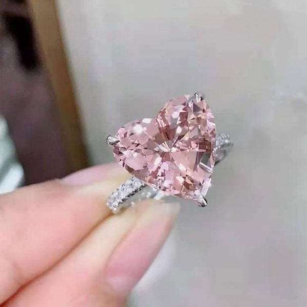 Heart Shaped Morganite Ring - Etsy